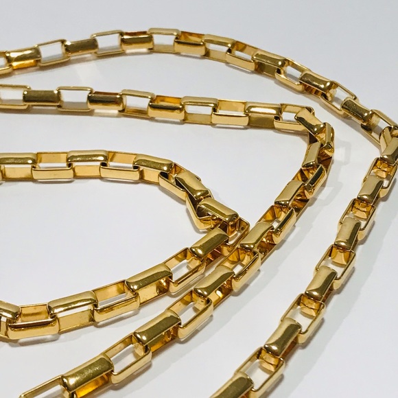 Joan Rivers | Jewelry | Vintage Joan Rivers Extra Long Gold Tone Rectangle Chain Link Amber Faux ...